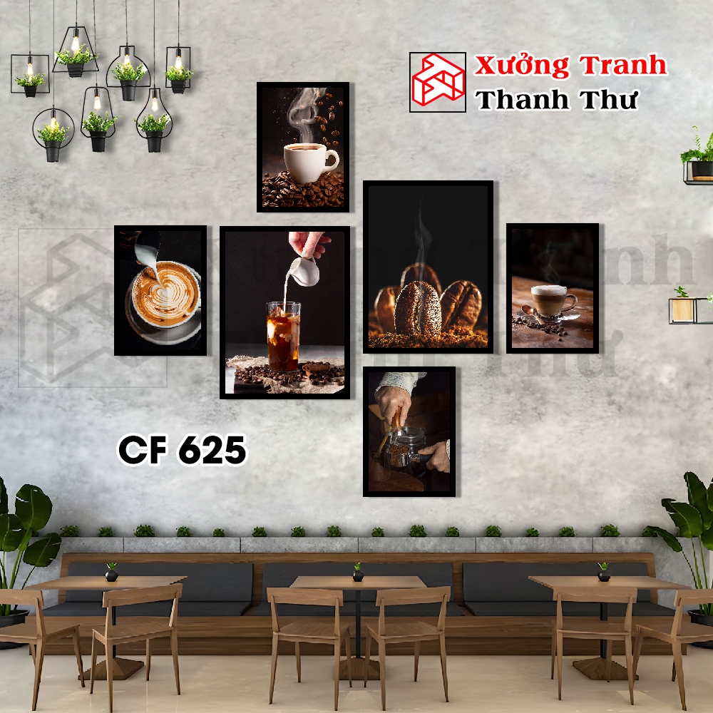 Bộ 6 Tranh Coffee Tranh Treo Tường, Tranh Dán Tường Trí Quán Cà Phê, decor quán, canvas | Shopee ...
