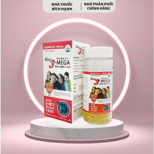 [Chính hãng] Viên Dầu Cá Alaska Omega 3 New 3-Mega EPA-DHA 1000 (Hộp 100 Viên) | Shopee Việt Nam