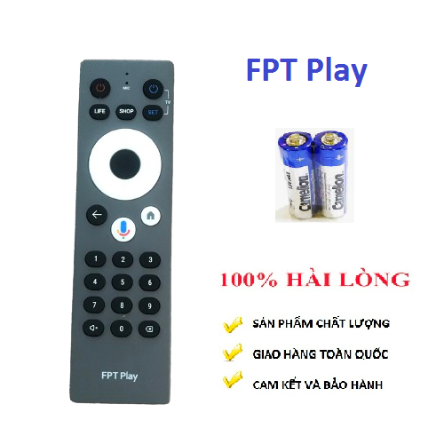 Điều khiển đầu thu FPT giọng nói 2022 màu ghi , Remote FPT Play Box ...