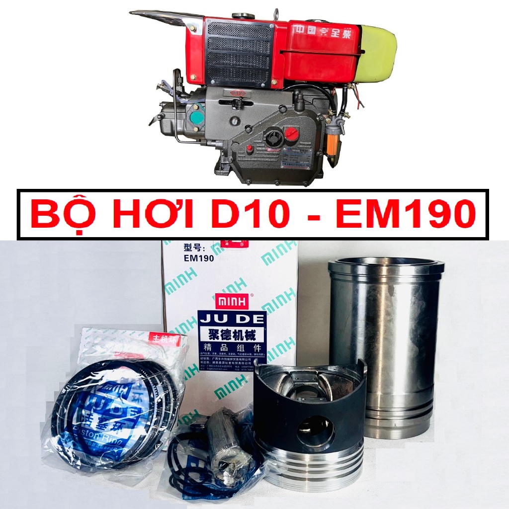 [Freeship] Bộ hơi xy lanh D10 - EM190 MINH máy nổ máy dầu Diesel D6 D7 ...
