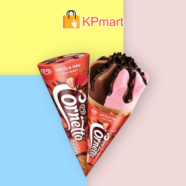 Kem ốc quế socola dâu Wall's Cornetto Choco Berry 110ML | Shopee Việt Nam