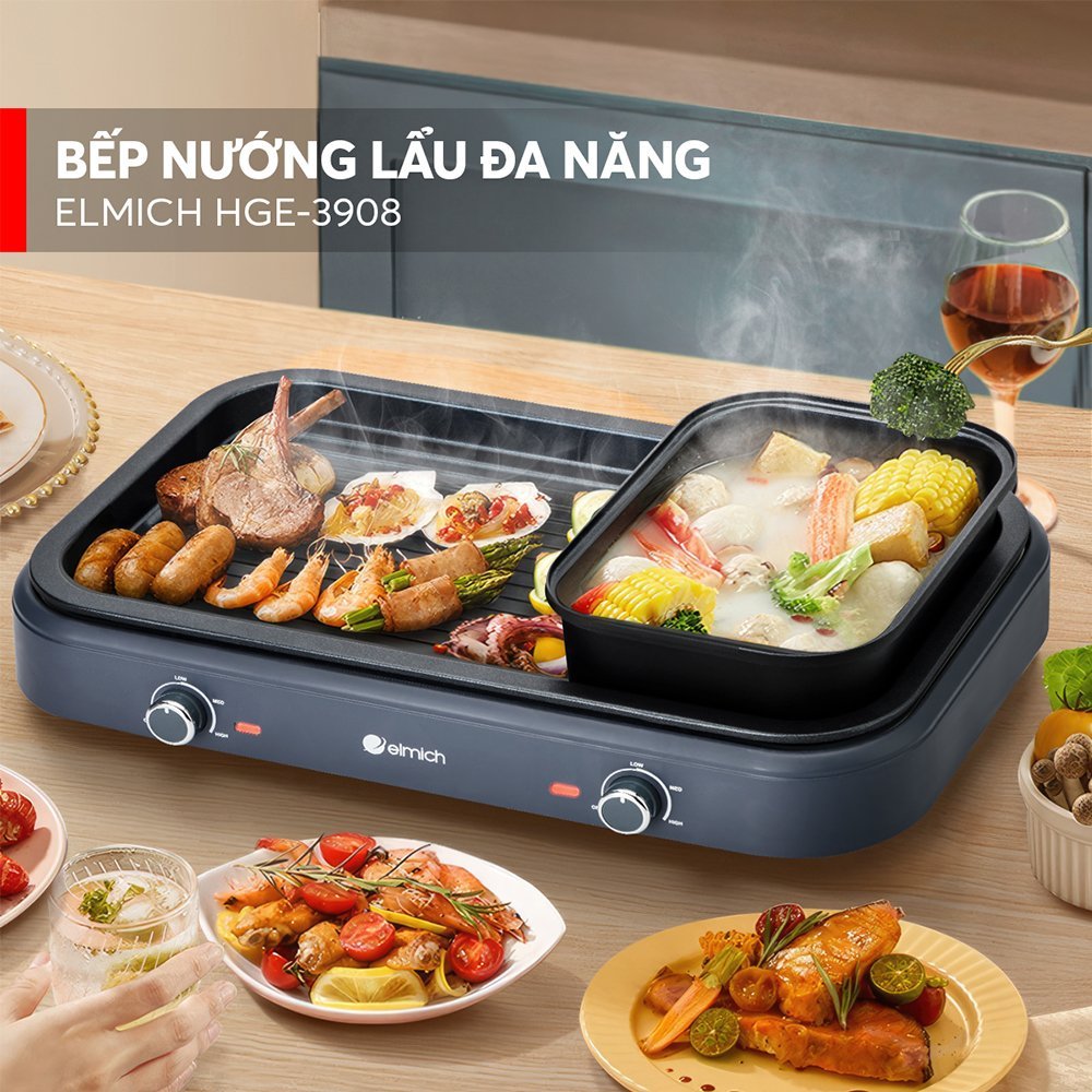 Bếp nướng lẩu đa năng Elmich HE-3908 | Shopee Việt Nam