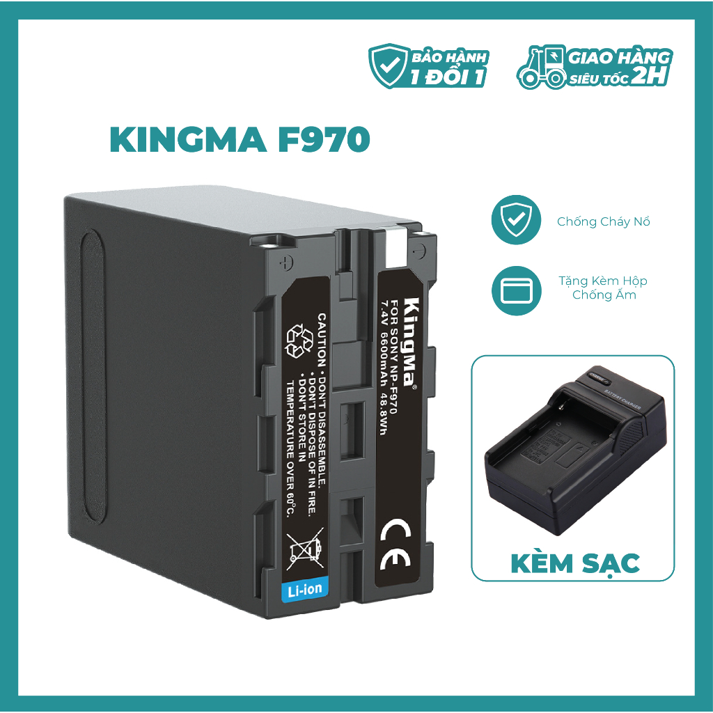 Combo Pin Sạc Kingma NP-F970 cho đèn quay phim Led | Shopee Việt Nam