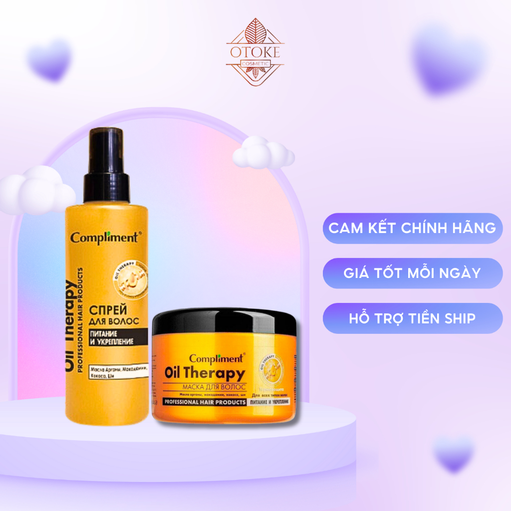 Ủ Tóc, xịt dưỡng Compliment Oil Therapy Argan Oil Phục Hồi Dưỡng Tóc ...