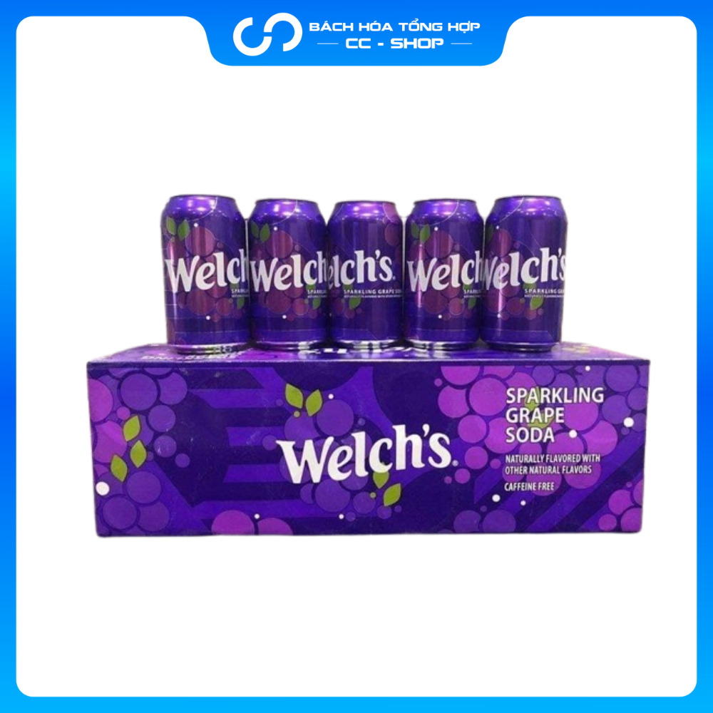 Lốc 12 lon Soda Nho Welch's Sparkling Grape Sodas (355ml x 12) | Shopee Việt Nam