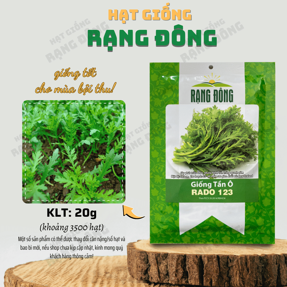 Hạt giống Tần Ô Rado 123 (20g~3500 hạt) - Rau Cúc Tẻ nảy mầm tốt, ít ...