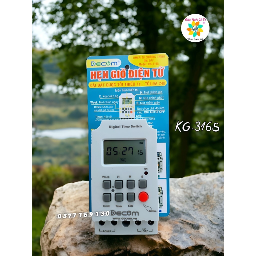 Timer hẹn giờ điện tử tắt bật tự động chính hãng DECOM 17 lần on/off ...
