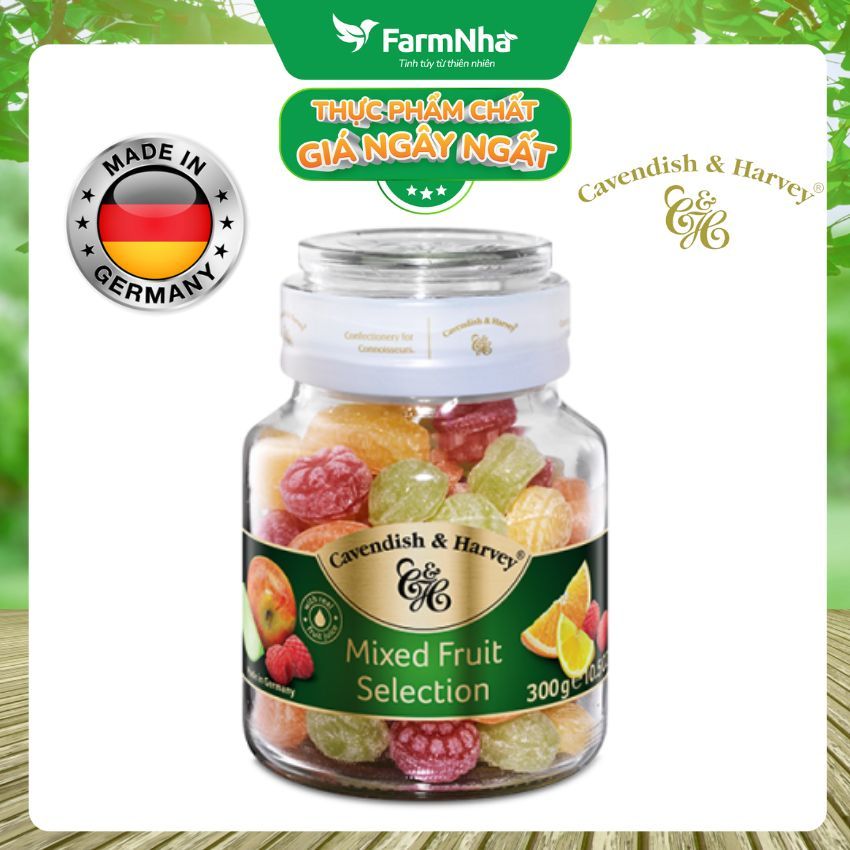 Kẹo Trái Cây Cavendish & Harvey Mixed Fruit Selection 300g Lọ Thủy Tinh ...