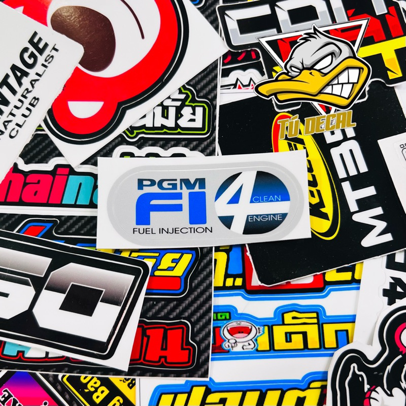 Tem Sticker Thông Số Chữ Fi PGM Clean Engine Dán Xe, Decal Bền Màu Chịu ...