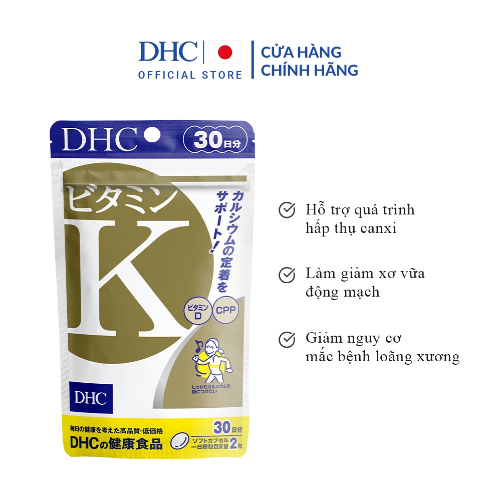 Tpbvsk DHC Vitamin K 30 ngày (Viên uống DHC hỗ trợ hấp thụ canxi gói 60 viên) | Shopee Việt Nam
