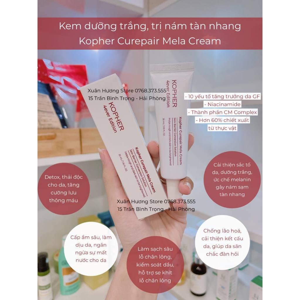 Kem dưỡng trắng Kopher Curepair Mela Cream 35ml | Shopee Việt Nam