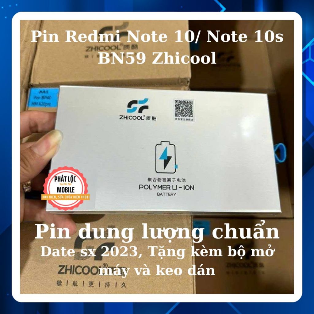 Pin Redmi Note 10/ Note 10s, Mã pin BN59 hãng Zhicool, Tặng kèm bộ tua ...