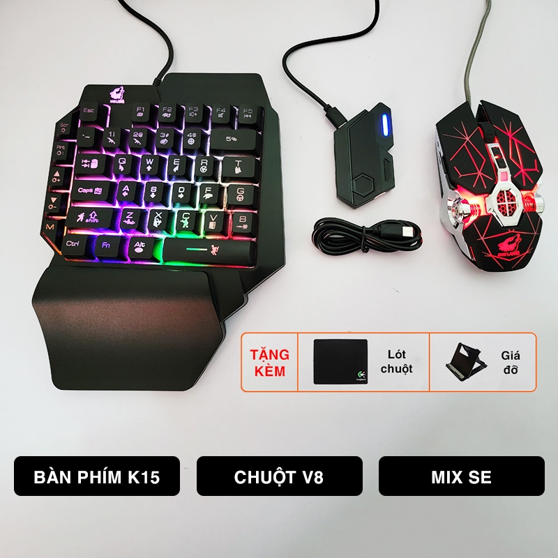 Combo bộ chuyển đổi chơi game Mix SE và bàn phím chuột kết nối điện ...