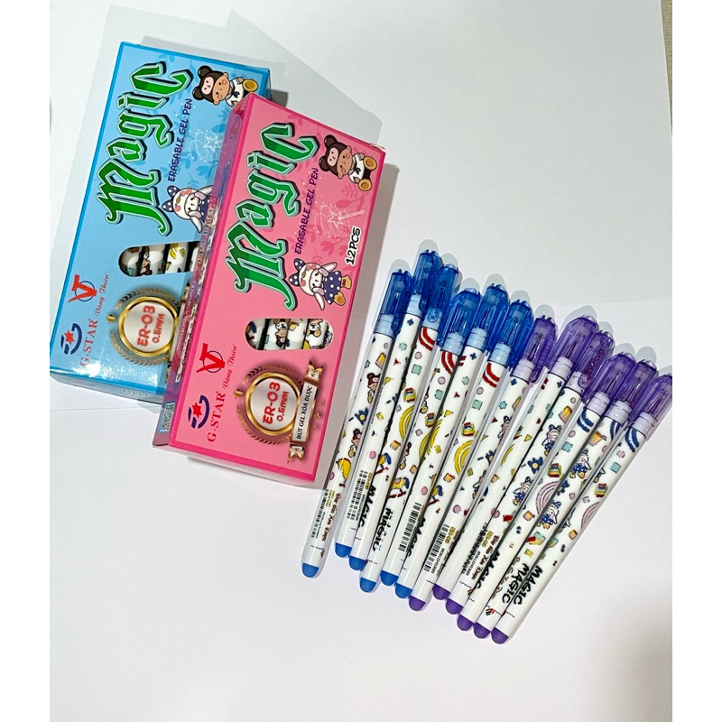 Hộp 12 cây bút Gel xóa được 0.5mm Gstar ER-03 , Tím ,Xanh chất lượng cao | Shopee Việt Nam