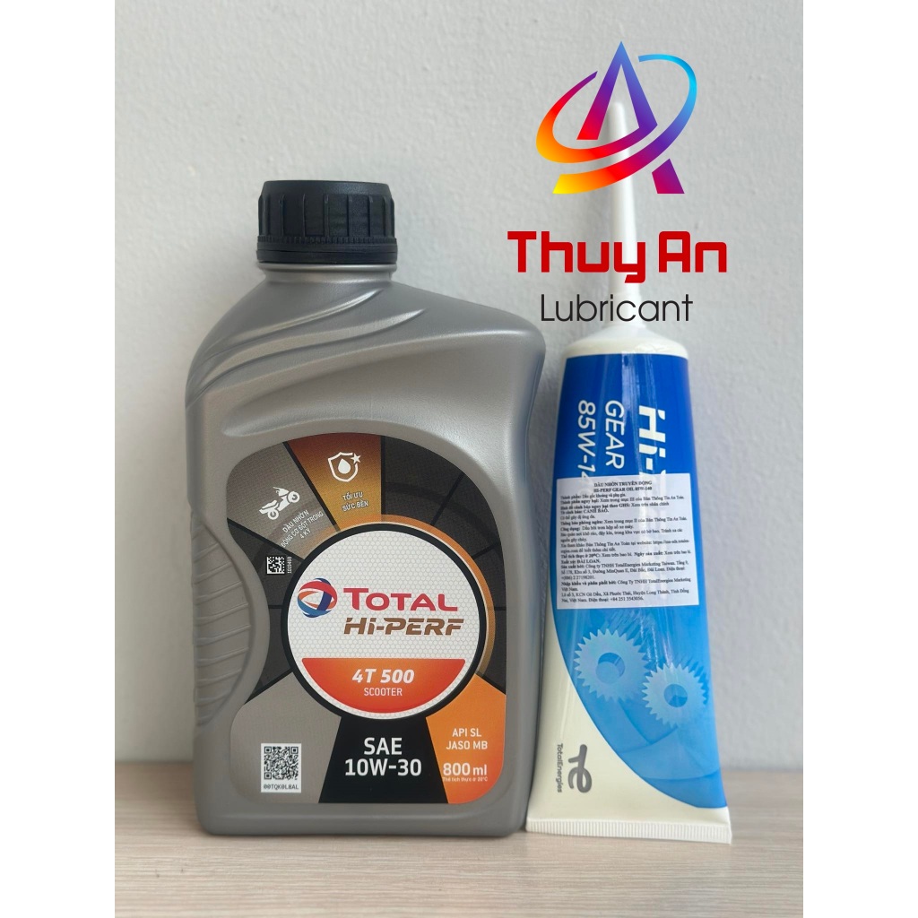 Combo Nhớt Total Hi Perf Xe Tay Ga 4T500 10W-30 + Nhớt láp Gear Oil 85W-140 | Shopee Việt Nam