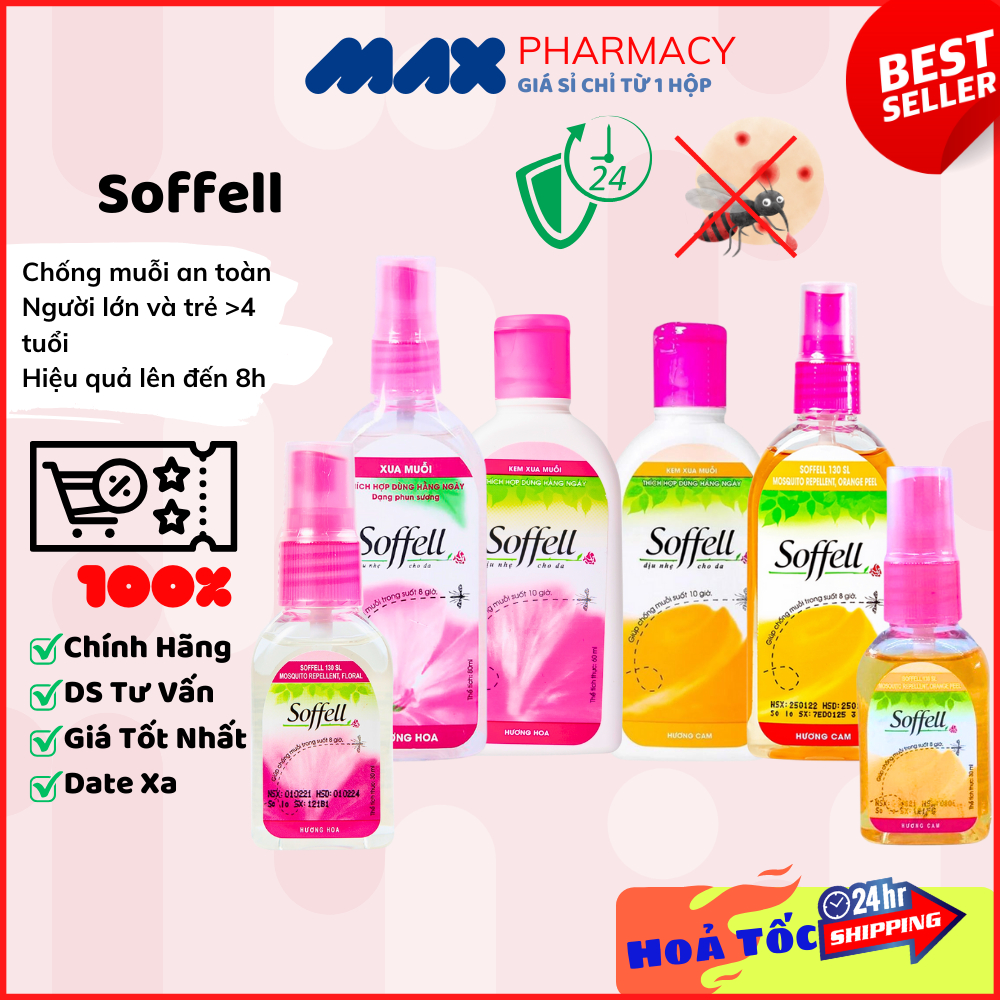 Soffell chống muỗi dạng kem và dạng xịt Bảo vệ an toàn Ngăn ngừa muỗi ...