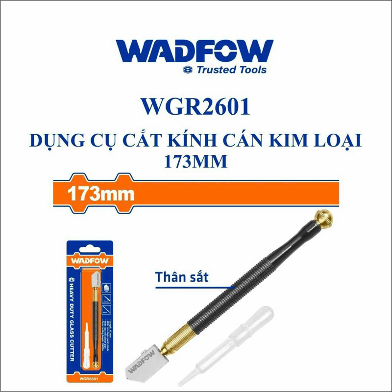Dụng cụ cắt kính cán kim loại 173mm WADFOW WGR1601 dao cắt kiếng ,thân ...