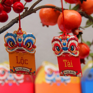 Set 10 Bao Lì Xì nhỏ mini treo cây mai-đào-bưởi dày cứng kèm dây treo ...