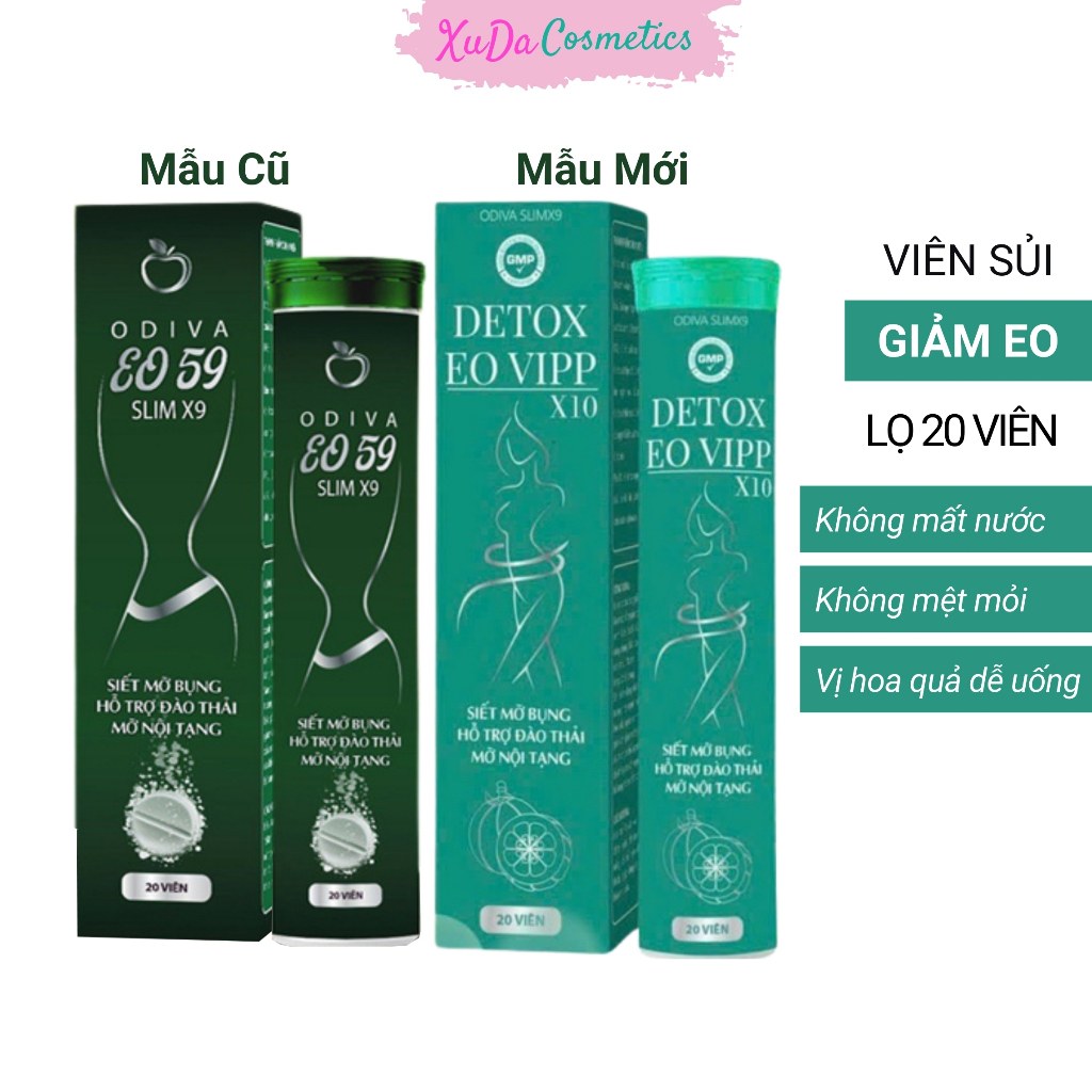 Viên sủi giảm cân, giảm mỡ bụng Eo 59 Slim x9, siết eo detox vipp x10 ...