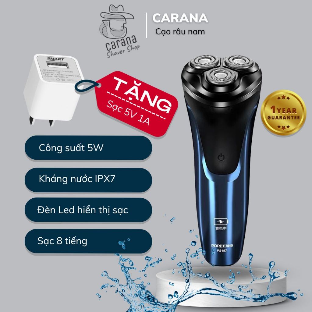 Máy cạo râu đa năng Flyco Poree PS197 với 3 lưỡi dao cạo khô ướt chống nước IPX7 tông đơ cắt tóc ...