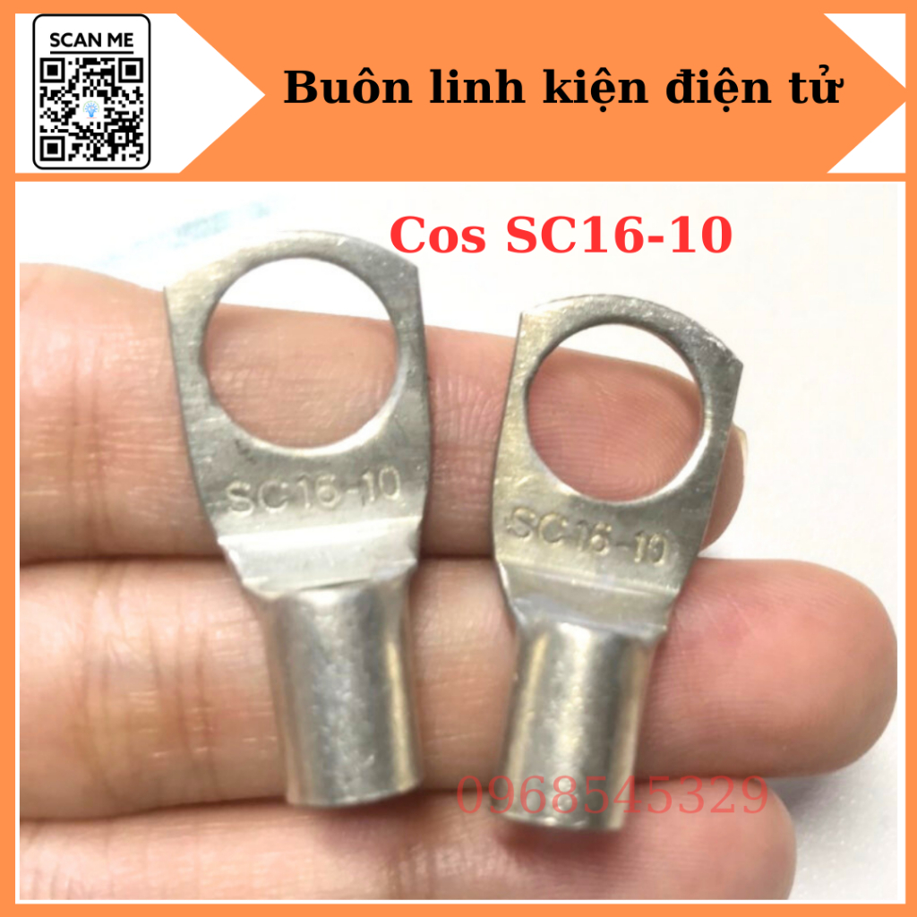 20 đầu cos SC16, sc16-6, sc16-8, sc16-10, cos bít, đầu cos tròn ...