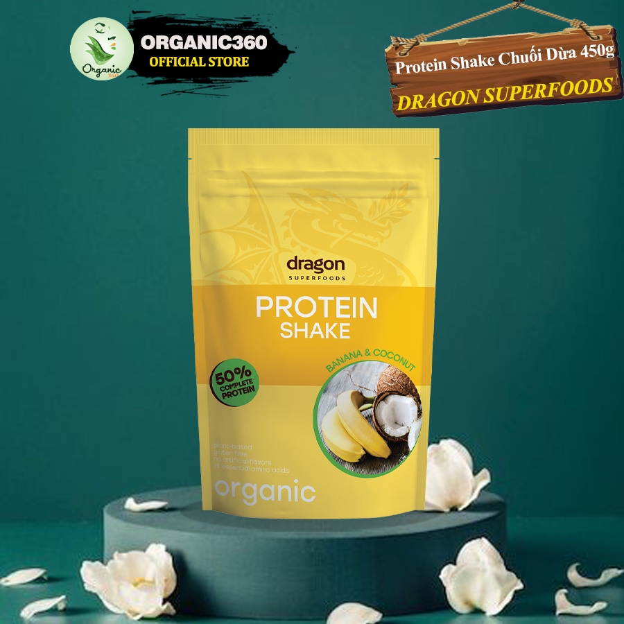 Bột Protein Shake Hữu Cơ DRAGON SUPERFOODS Chuối Dừa Organic Protein ...