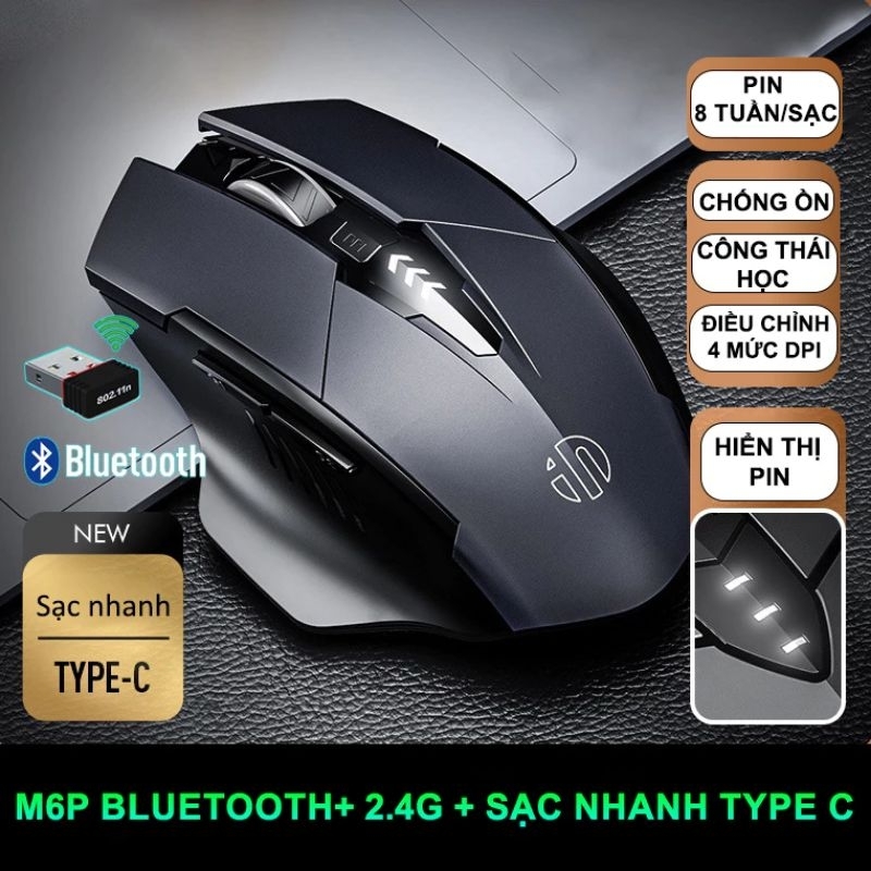 Chuột gaming không dây bluetooth 5.0 sạc pin Sidotech Inphic M6P cho ...