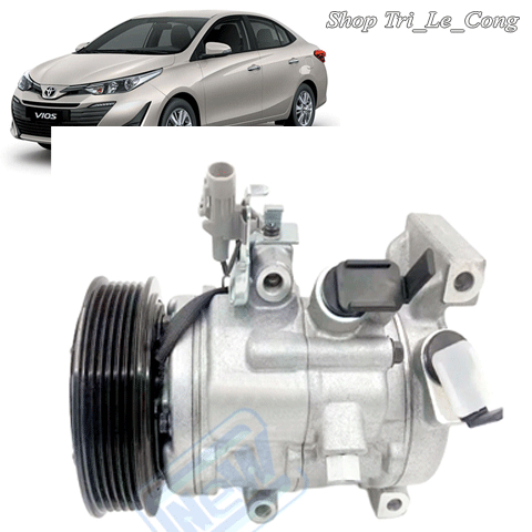 Cục máy nén khí điều hòa Lốc lạnh 6pk Toyota Vios 2018-2022 xe hơi ô tô ...