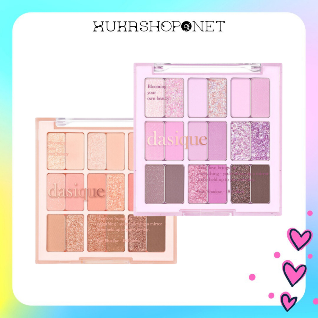 Bảng phấn mắt Dasique Eyeshadow Palette 18 ô màu thuần chay, mềm mịn, tiện lợi | Shopee Việt Nam