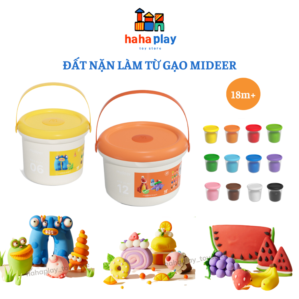 Đất nặn làm từ gạo Mideer Rice Color Clay cho bé từ 18m+, an toàn ...
