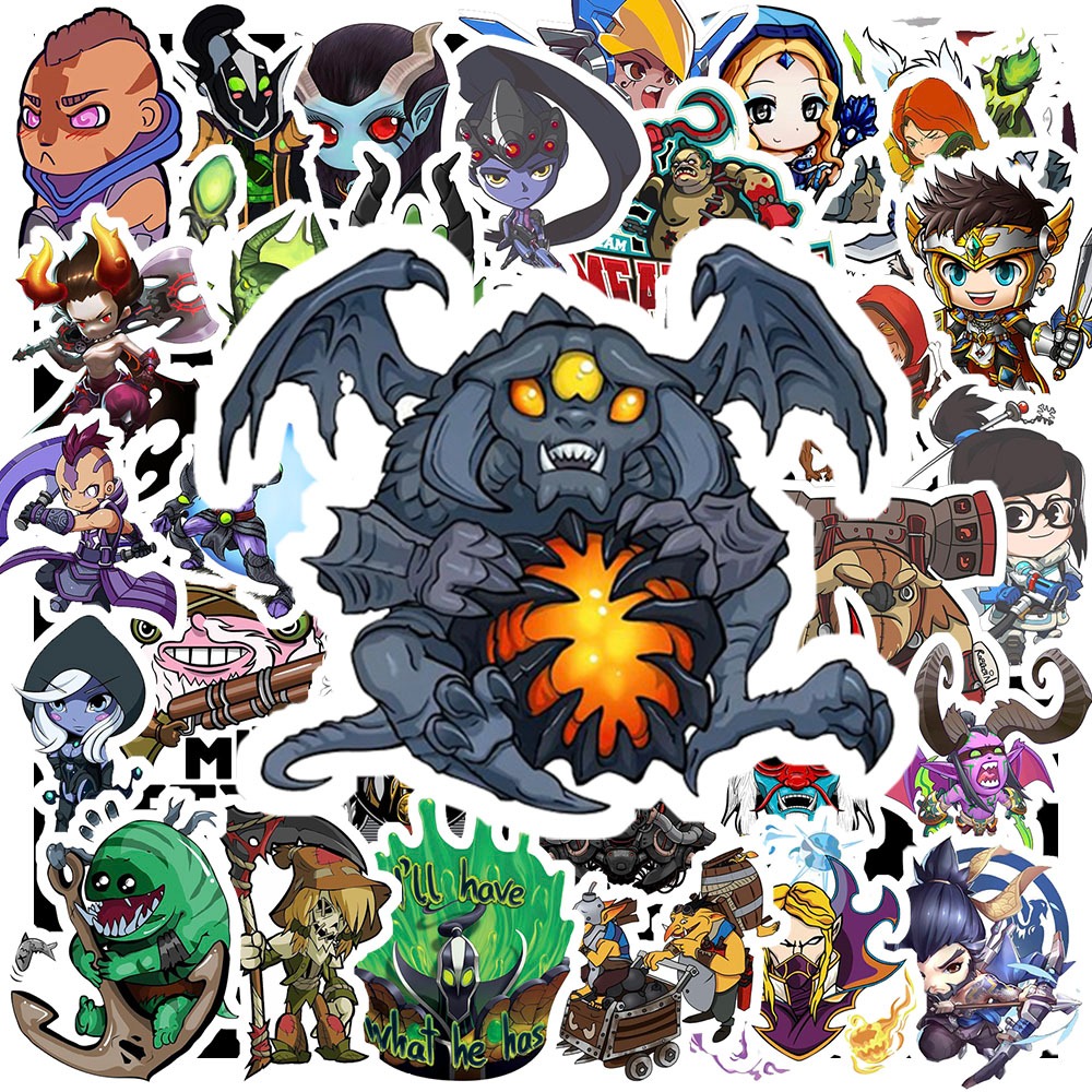 Set 50 cái Sticker Dota 2 chống nước, Hình Dán Dota 2 Chibi, Decal Dota ...