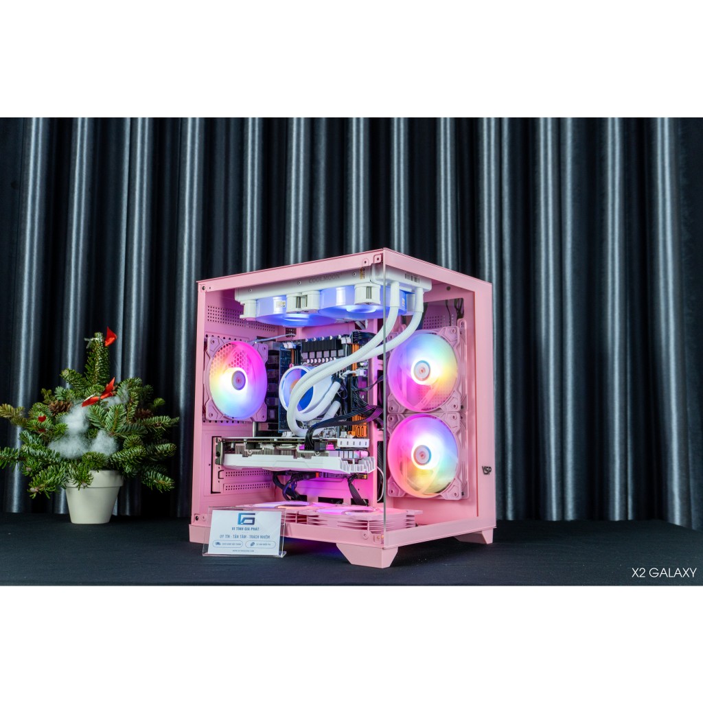 Vỏ máy tính Case bể cá VSP X2 Aquanaut/ ECG985 Emaster TRẮNG/ ĐEn/ Hồng Kính cường lực 2 mặt (M ...