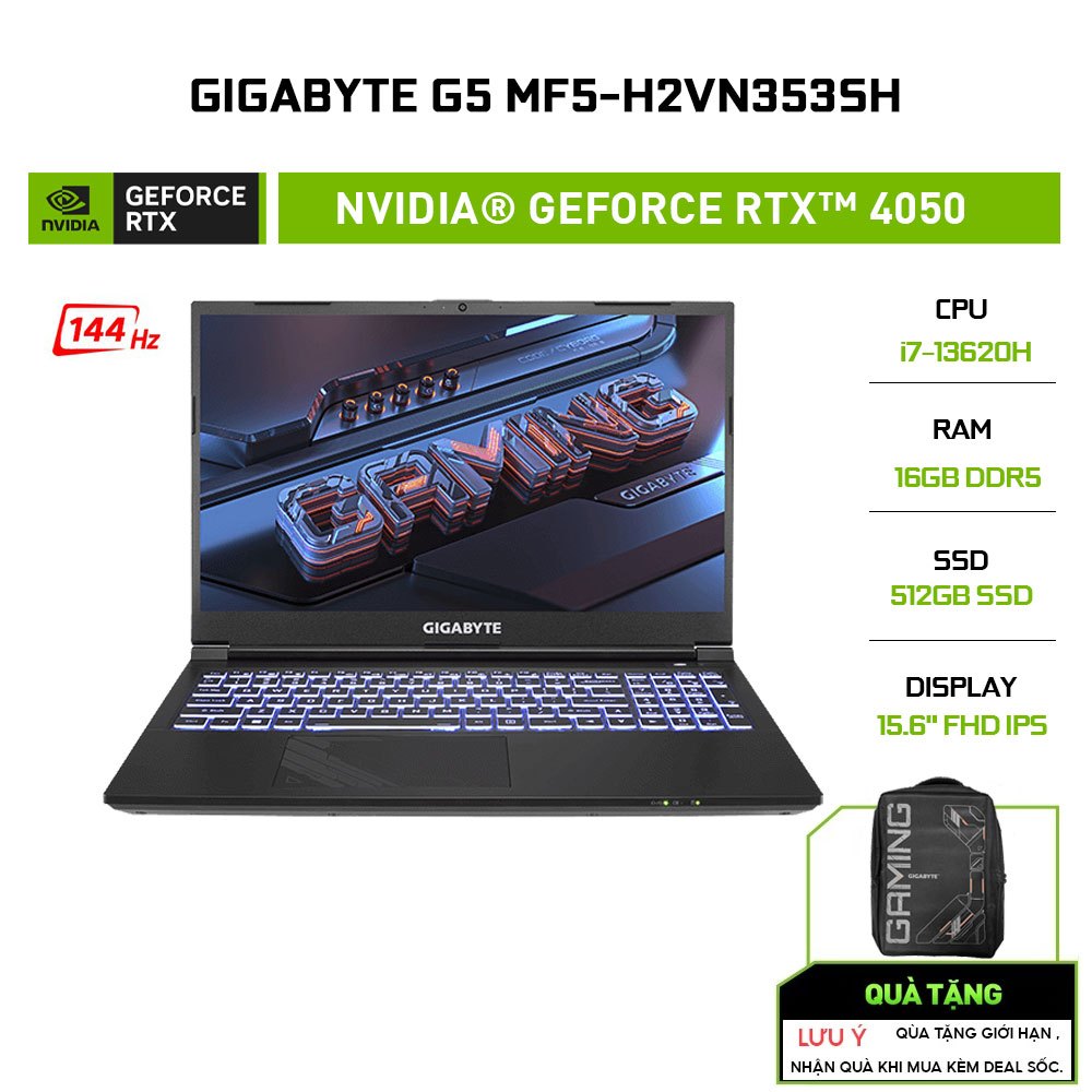 Laptop Gigabyte G5 MF5-H2VN353SH (i7-13620H | 16GB | 512GB | RTX™ 4050 ...