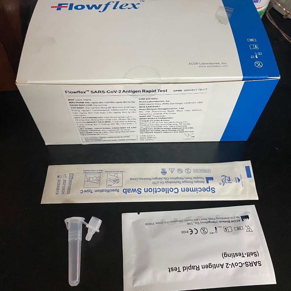 Bộ kit test nhanh Humasis, FowFlex COVID-19 Ag - 1 test date 20/10/2026 ...