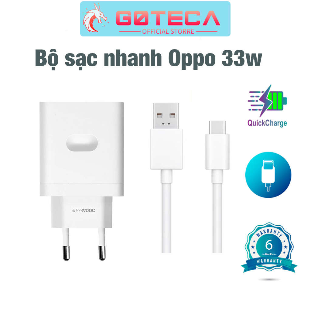 Bộ Sạc Oppo 33W Chính hãng GOTECA Siêu Nhanh Super Vooc (Super Dart ...