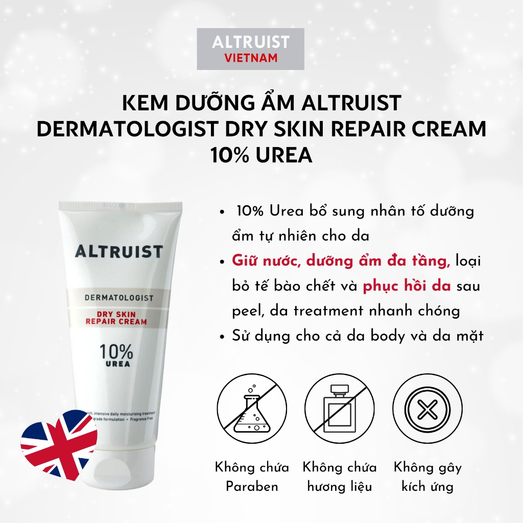 Kem dưỡng cấp ẩm phục hồi da khô Altruist Dermatologist Dry Skin Repair ...