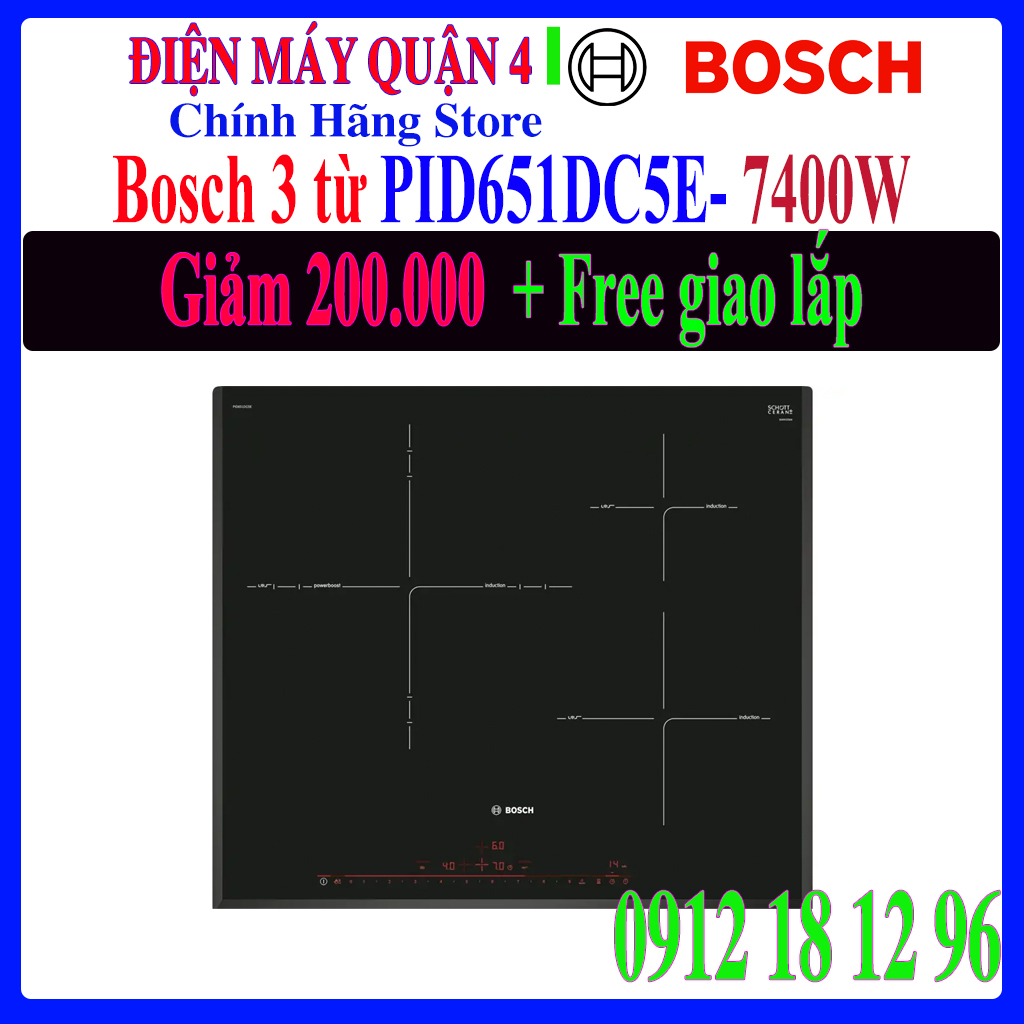 Bếp từ 3 vùng nấu Bosch PID651DC5E 7400W - Hàng chính hãng | Shopee ...