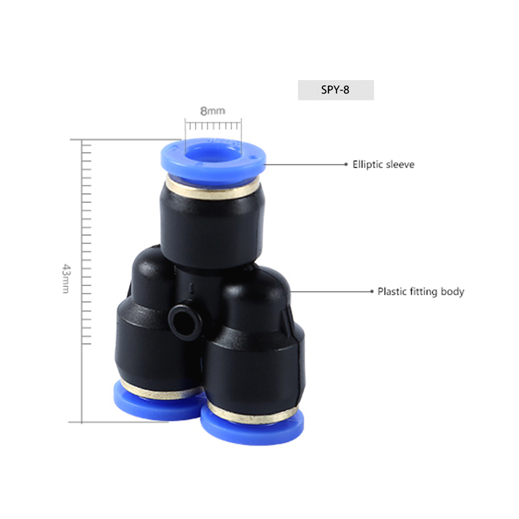 Cút nối nhanh khí nén SNS PY - Đầu nối khí nén SPY - Cút nối chữ Y PY4/PY6/PY8/PY10/PY12 (chính ...