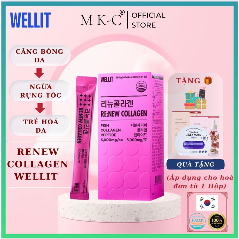 [Chuẩn Hàn] Collagen WELLIT peptide cá 5000mg đẹp da | Shopee Việt Nam
