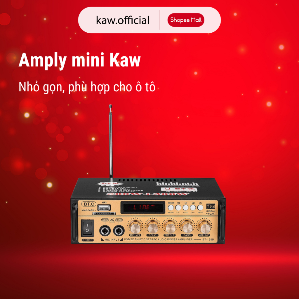 Amply mini karaoke KAW KAL-800 Hỗ Trợ Bluetooth 5.0 Đa Chức Năng Kết ...