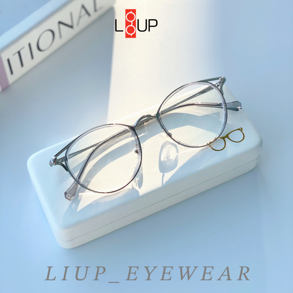 Gọng kính cận nữ kim loại Liup Eyewear mắt mèo cá tính nhiều màu đen ...