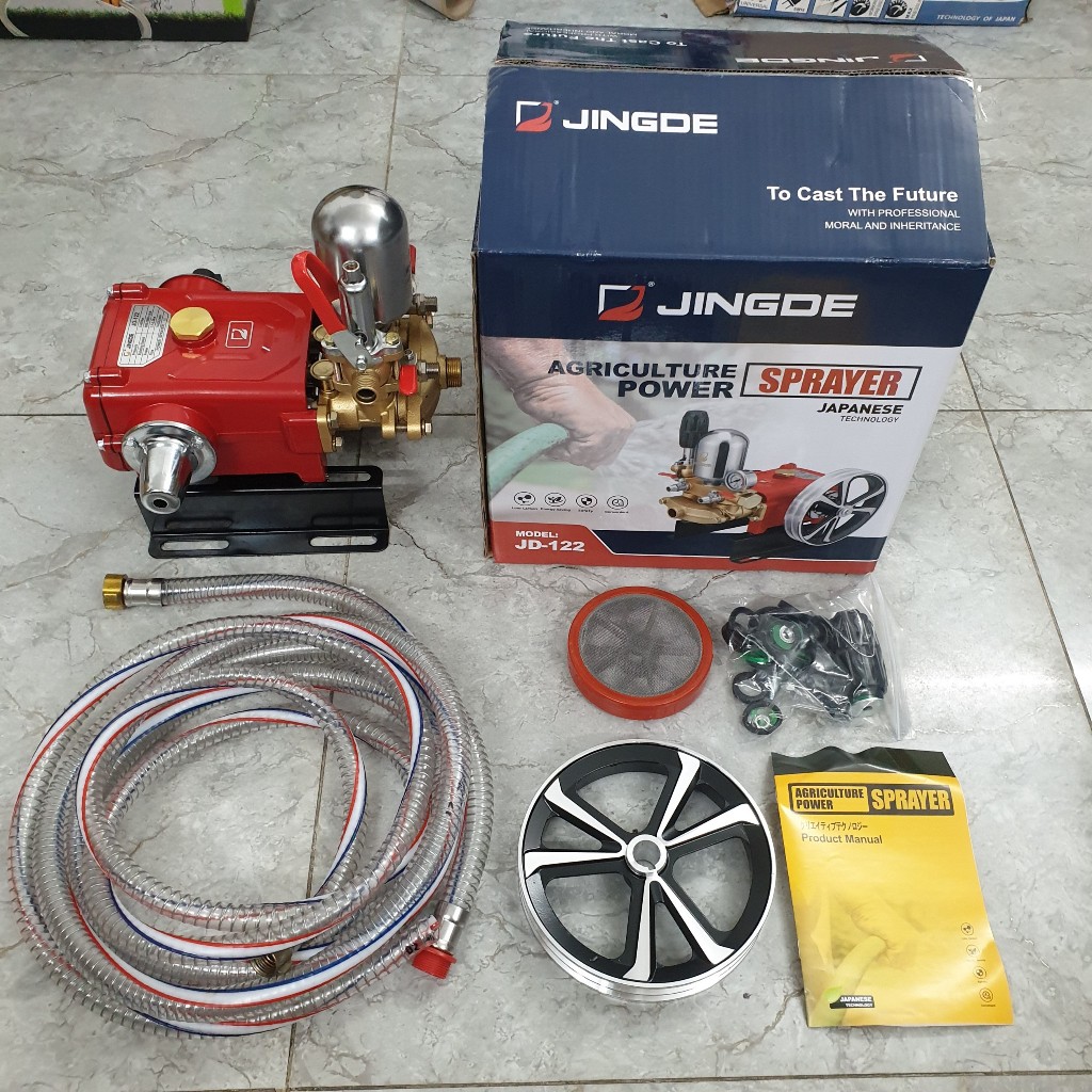 Đầu phun áp lực JINGDE JD122 Đỏ - Công suất 1Hp - Pittong thép 22mm ...