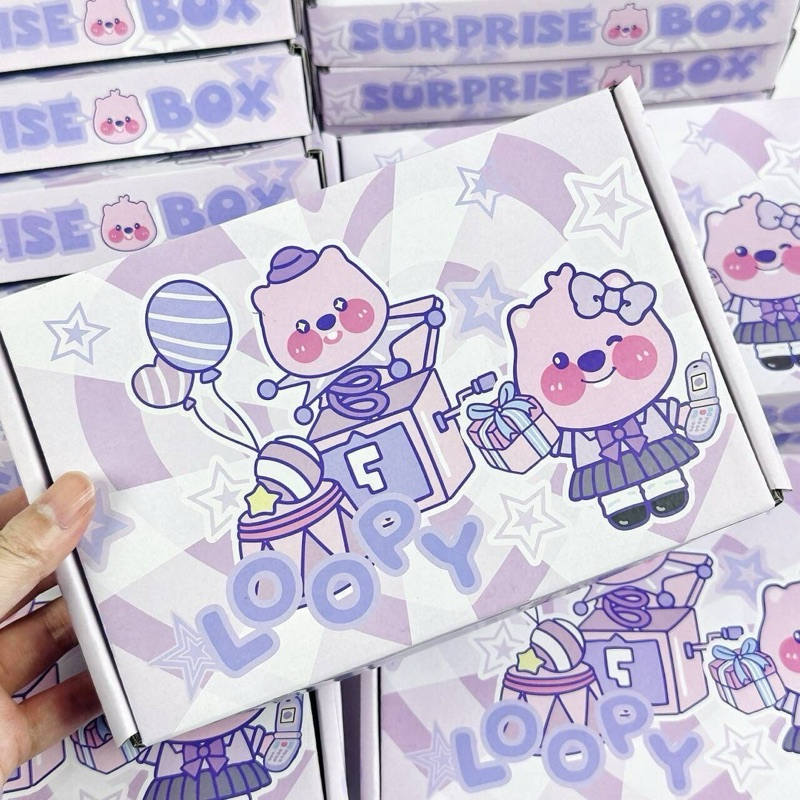 HỘP CARTON LOOPY MÀU TÍM SIZE 20x13x3cm | Shopee Việt Nam