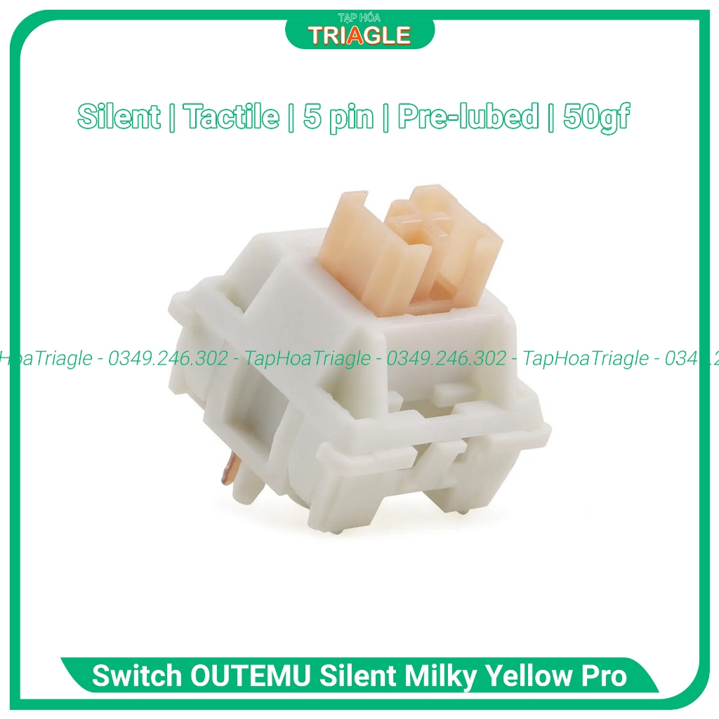 [HỎA TỐC] OUTEMU Silent - Switch cho bàn phím cơ - Cream Yellow Pro | Tactile | 5 pin | Pre ...