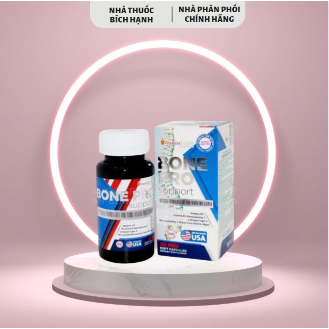 Bone Pro Support - Bổ sung canxi, vitamin D3 giúp xương chắc khỏe (hộp ...
