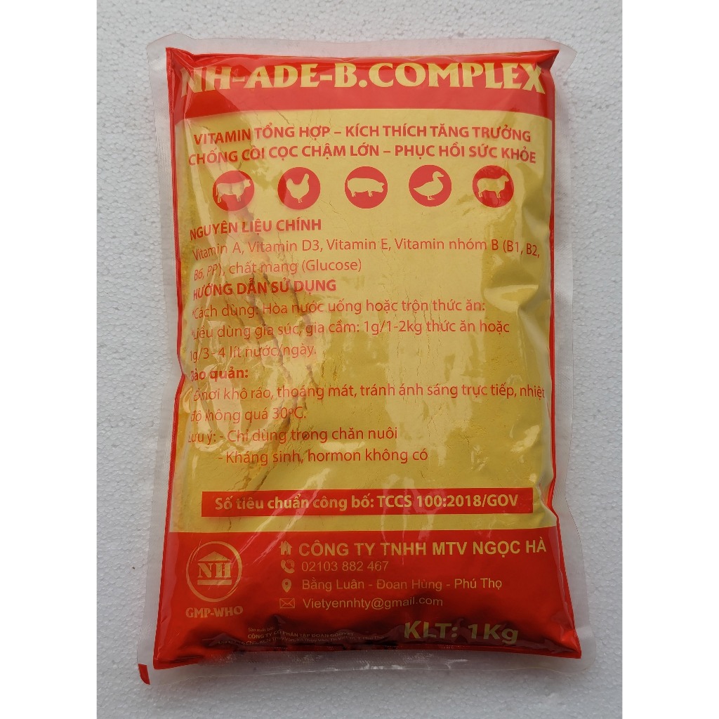 1kg ADE B.COMPLEX Giúp vật nuôi ăn nhiều, lớn nhanh, nặng cân, Bồi bổ ...