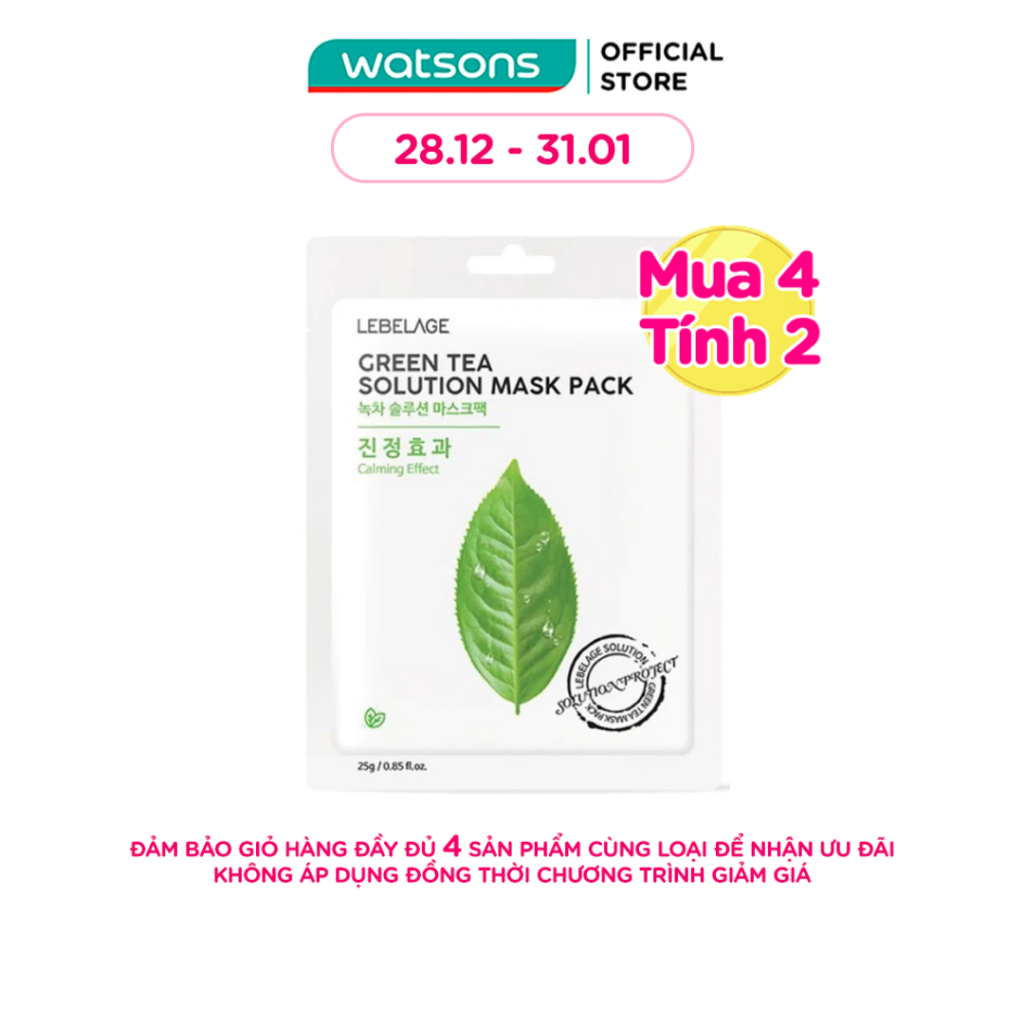Mặt Nạ Lebelage Green Tea Solution Mask Pack Calming Effect Chiết Xuất ...