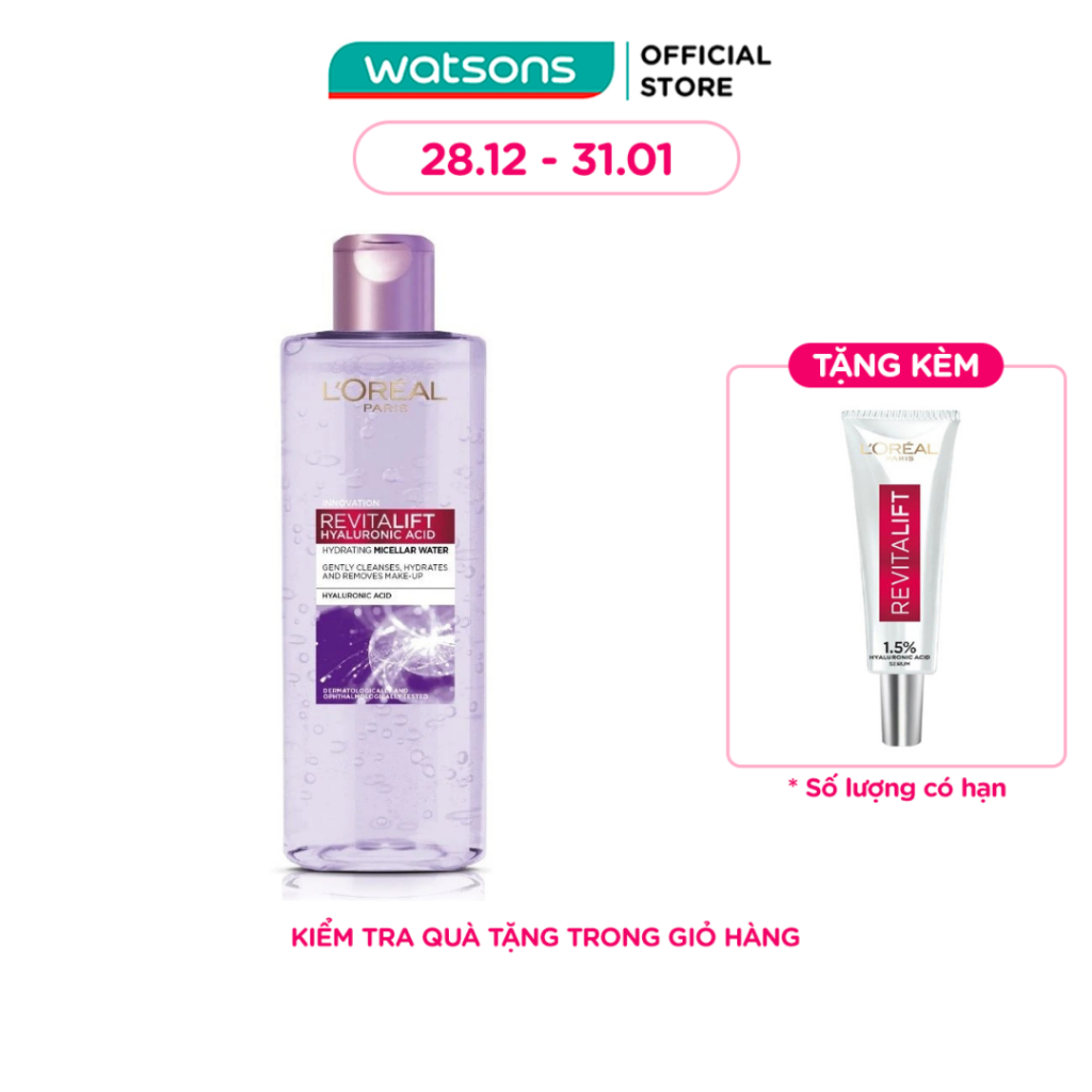 Nước Tẩy Trang L'Oreal Paris Giúp Căng Mịn Da Revitalift Hyaluronic Acid Micellar Water 400ml ...