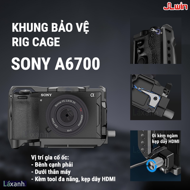 Sony A6700 Poyinco | Khung bảo vệ rig cage lồng máy ảnh quay video bảo ...