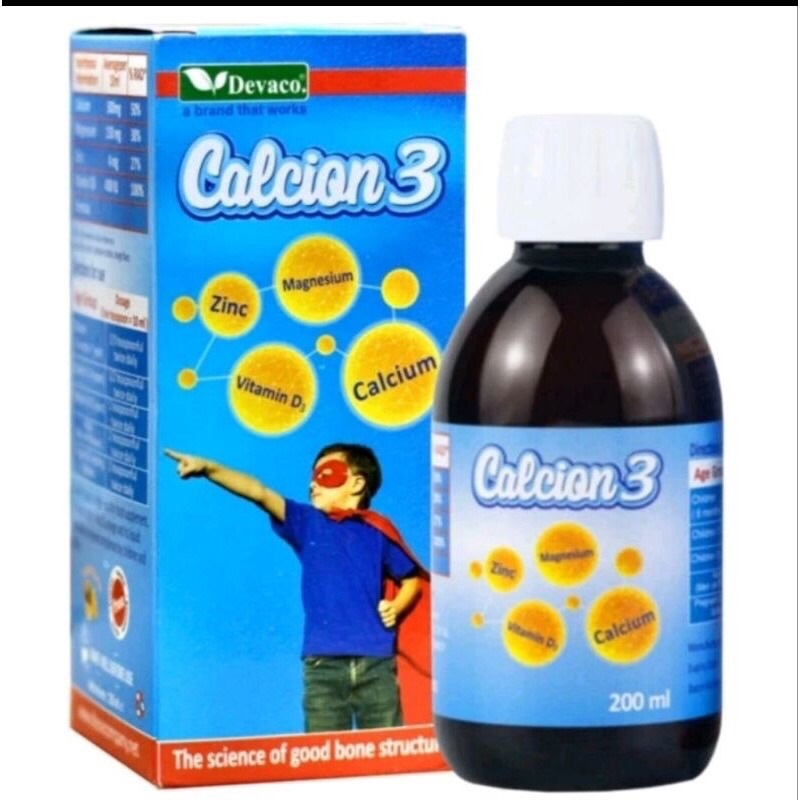 Canxi tổng hợp CALCION3 cung cấp đủ canxi,magie,kẽm và vitamin D3 phát triển xương,răng,cơ bắp ...